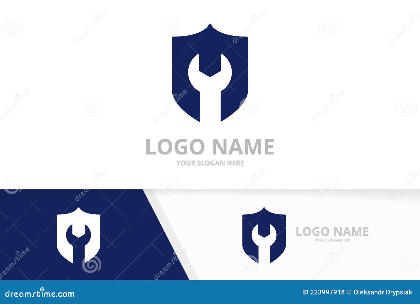 Vector Shield and Repair Logo Combination. Security Fix Logotype Design ...
