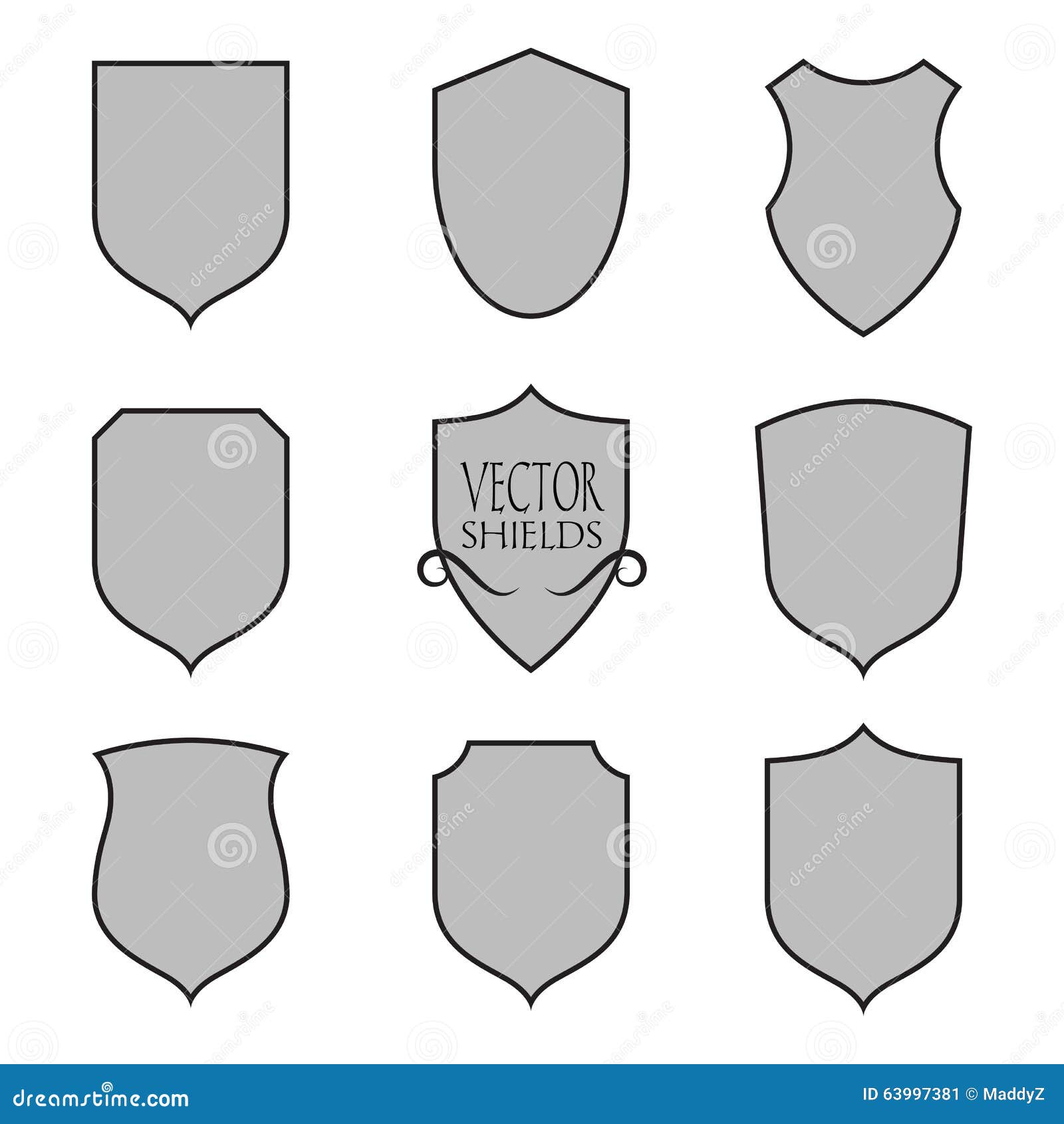 Vector Shield Silhouette for Graphic Design Stock Vector - Illustration ...