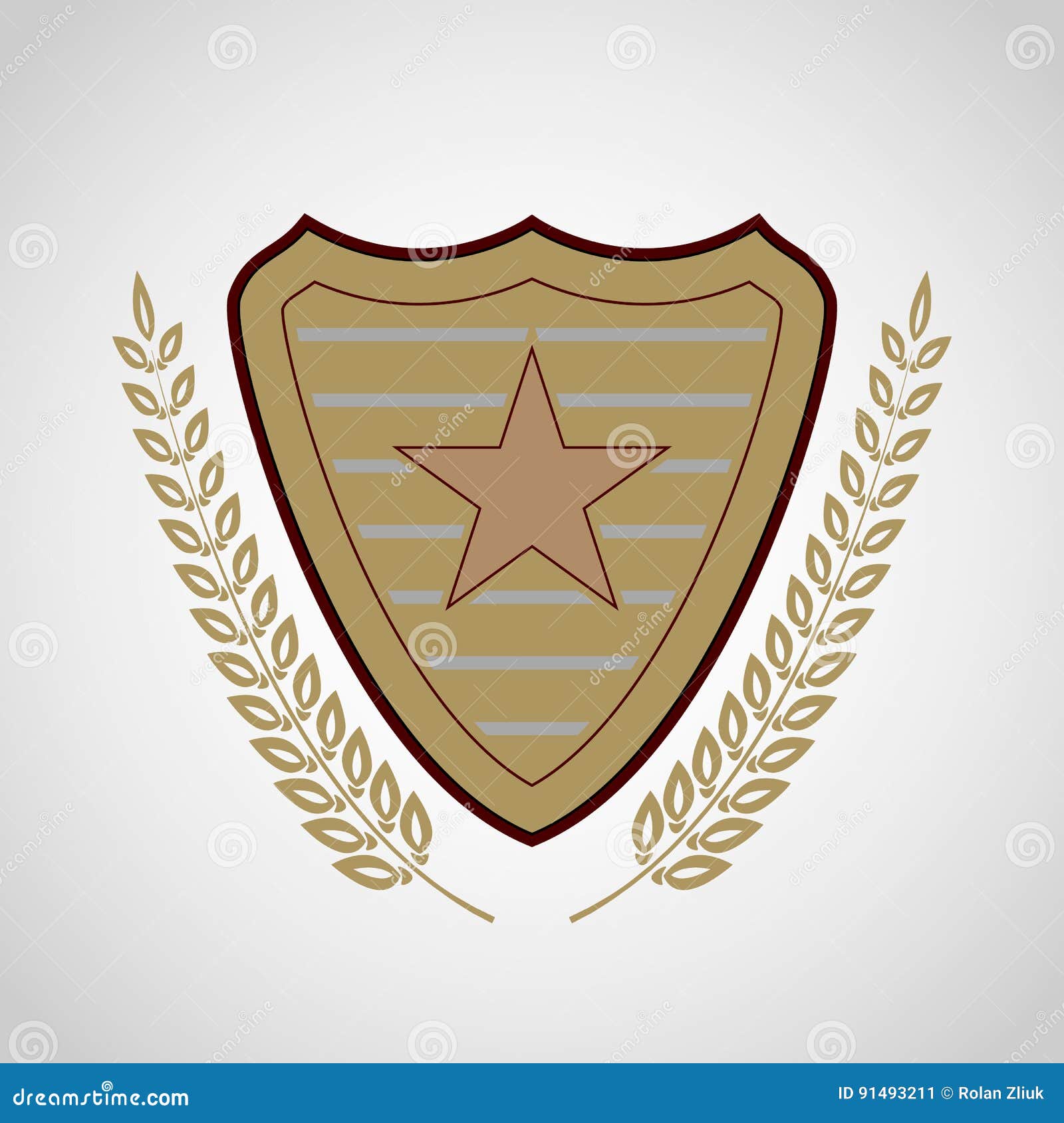The Vector Shield with Star Symbol Stock Vector - Illustration of ...