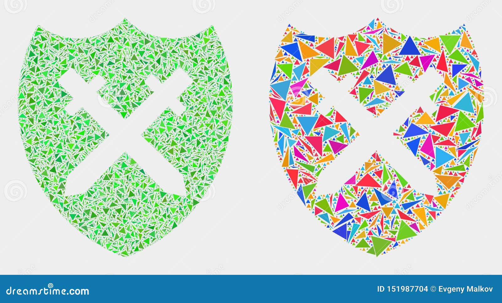 Vector Shield and Swords Mosaic Icon of Triangles Stock Vector ...