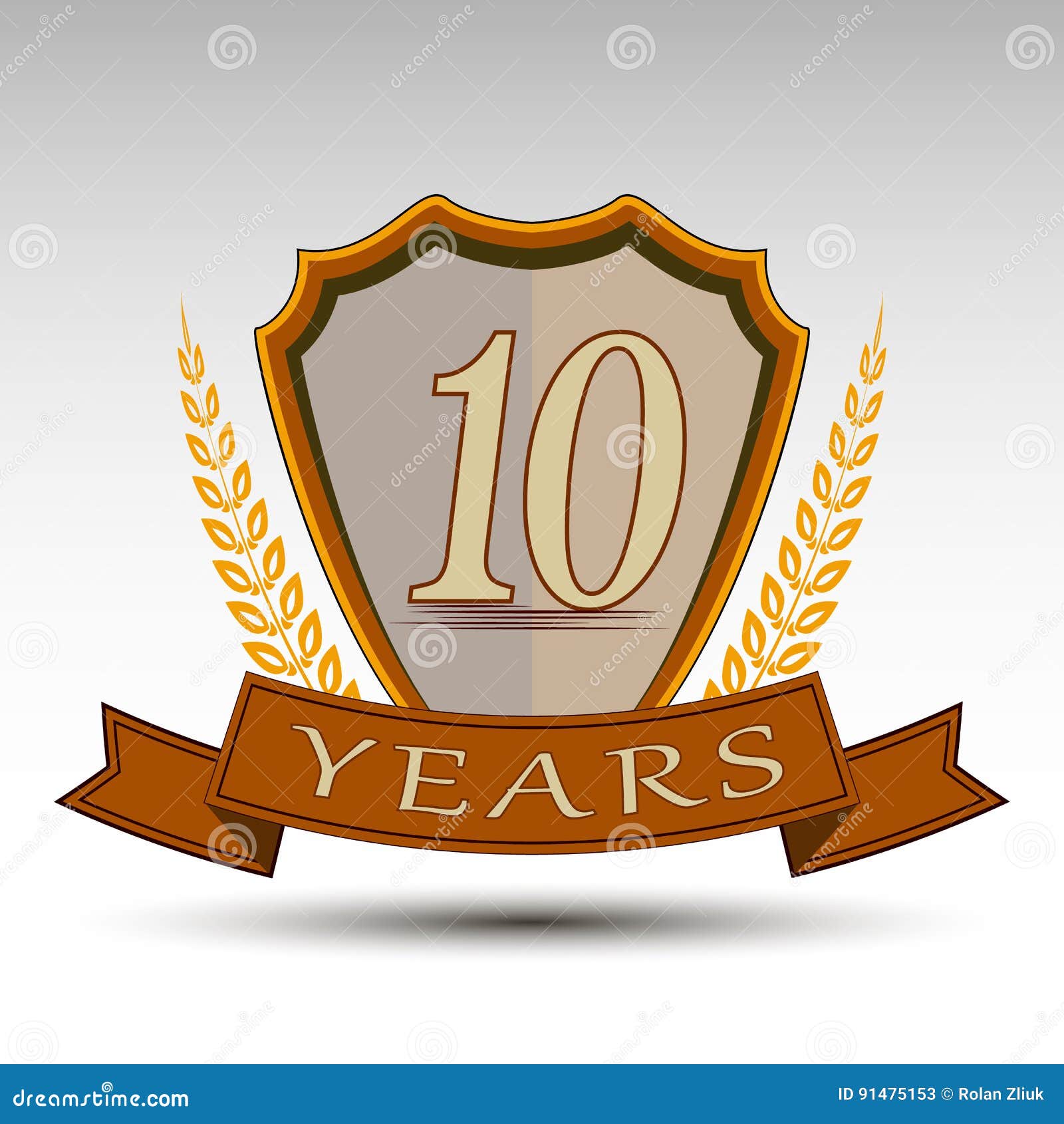 The Vector Shield.Ten Years. Stock Vector - Illustration of guarantee ...