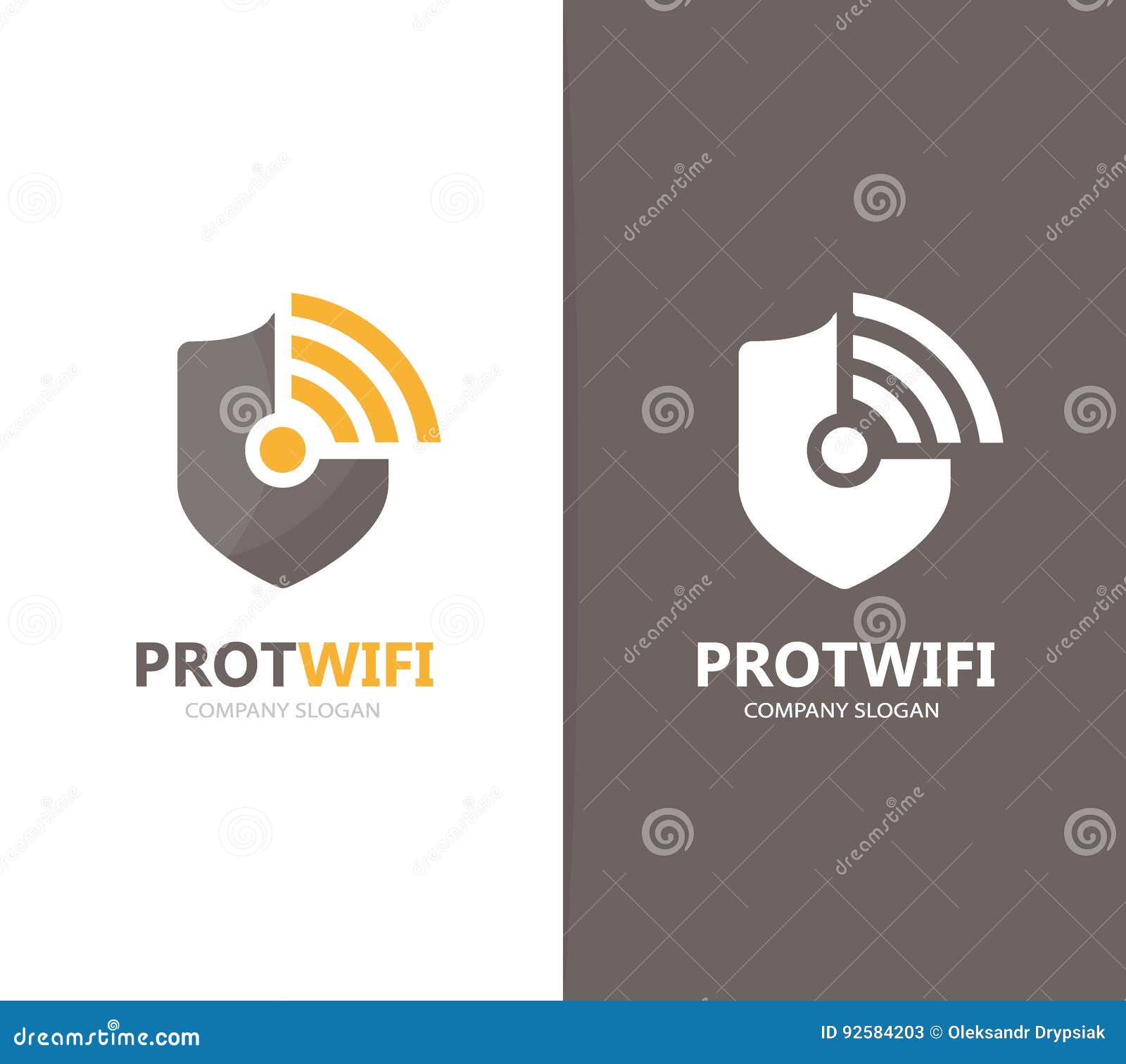Vector of Shield and Wifi Logo Combination. Security and Signal Symbol ...