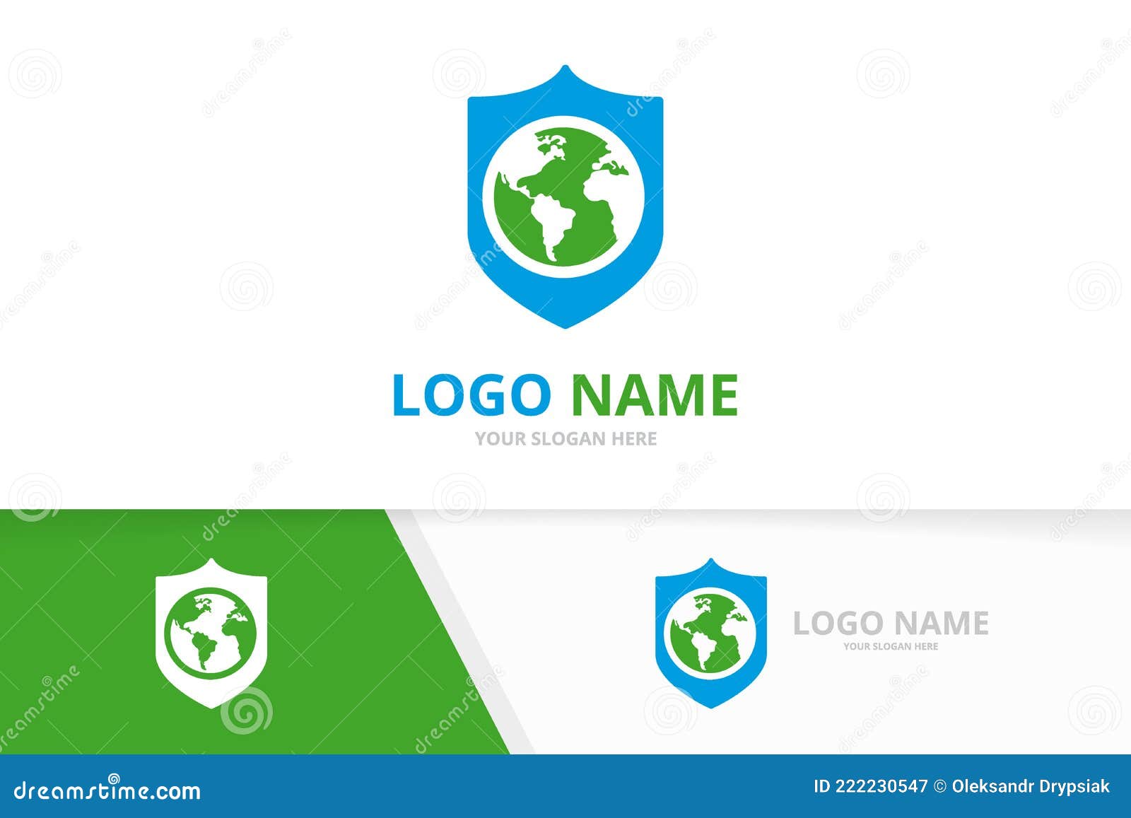 Vector Shield and World Logo Combination. Globe Security Logotype ...