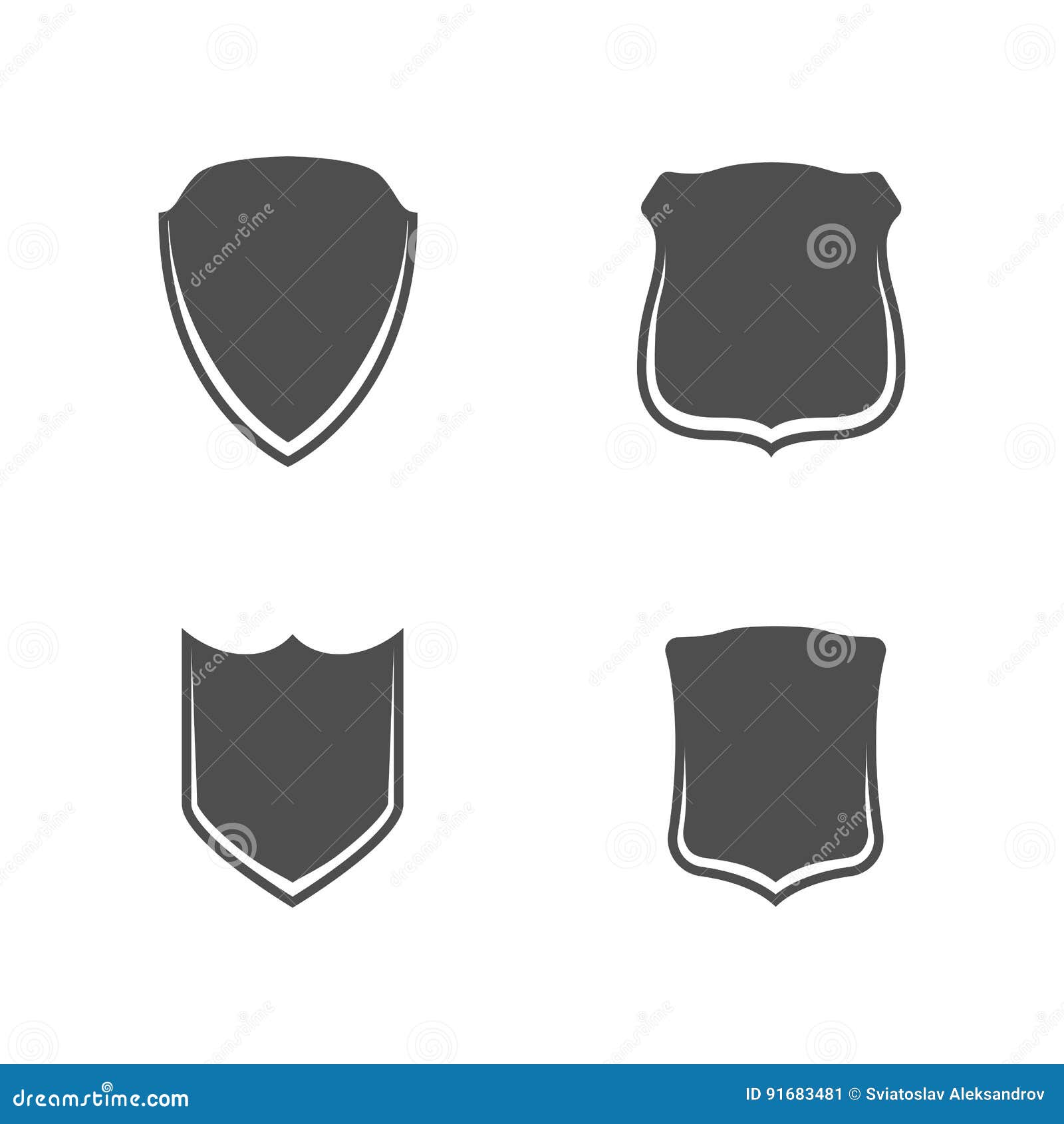 Vector Shields Banner Templates Set Stock Vector - Illustration of ...