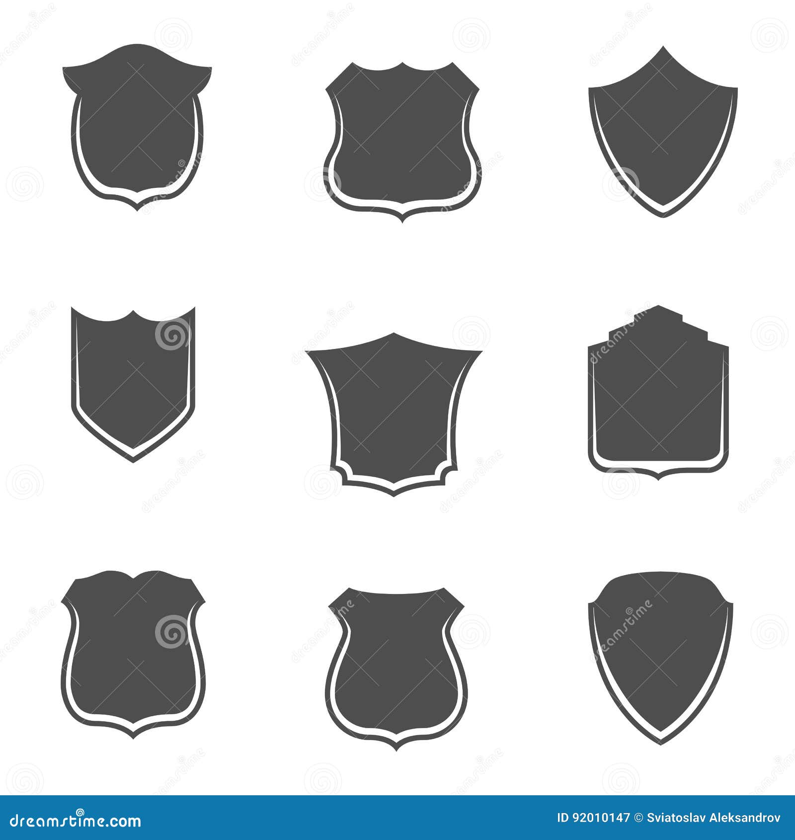 Vector Shields Banners Set for Graphic Design Stock Vector ...