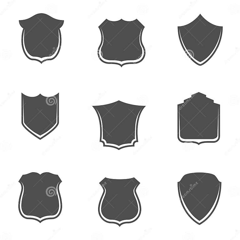 Vector Shields Banners Set for Graphic Design Stock Vector ...