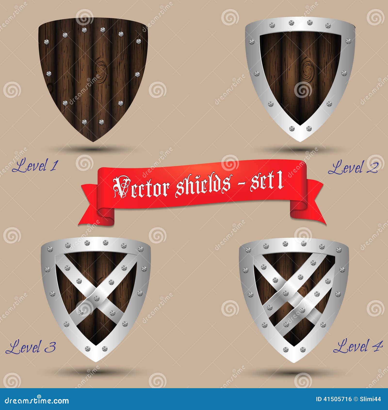 Vector shields - set 1 stock vector. Illustration of vector - 41505716