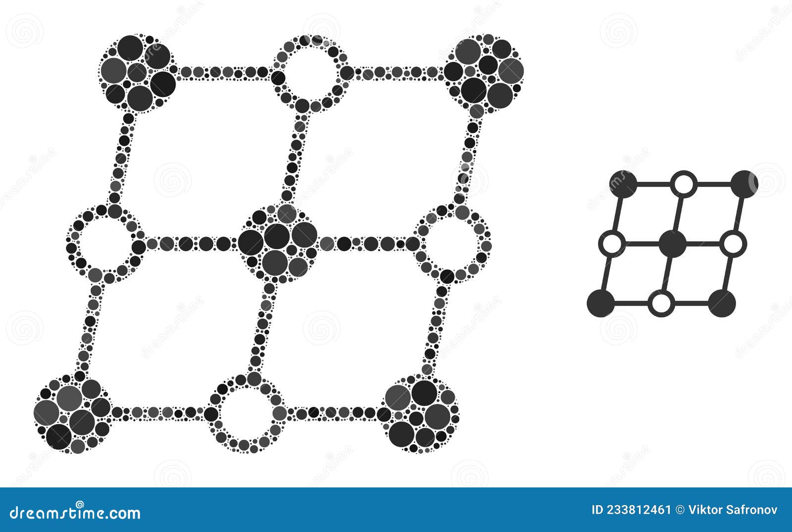 Vector Shifted Crystal Grid Collage of Small Circles Stock Vector ... Vector Shifted Crystal Grid Collage of Small Circles Stock Vector ...