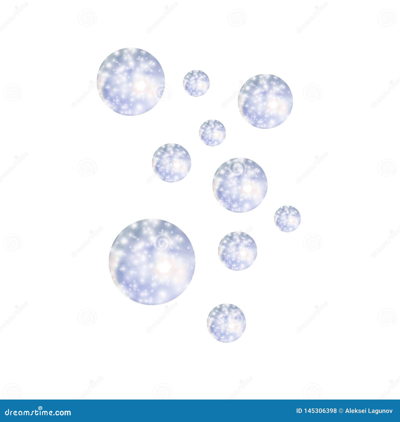 Vector Shining 3D Bubbles Isolated on White Backgroud, Flow Balls ...