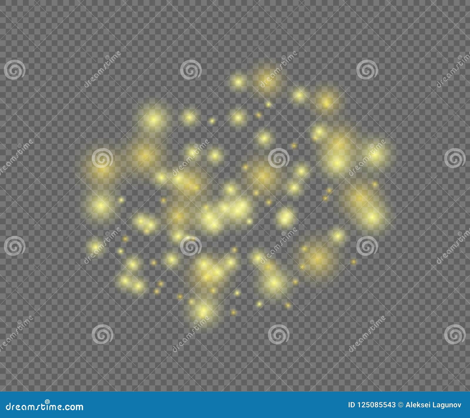 Vector Shining Magic Lights on Transparent Background. Stock Vector ...