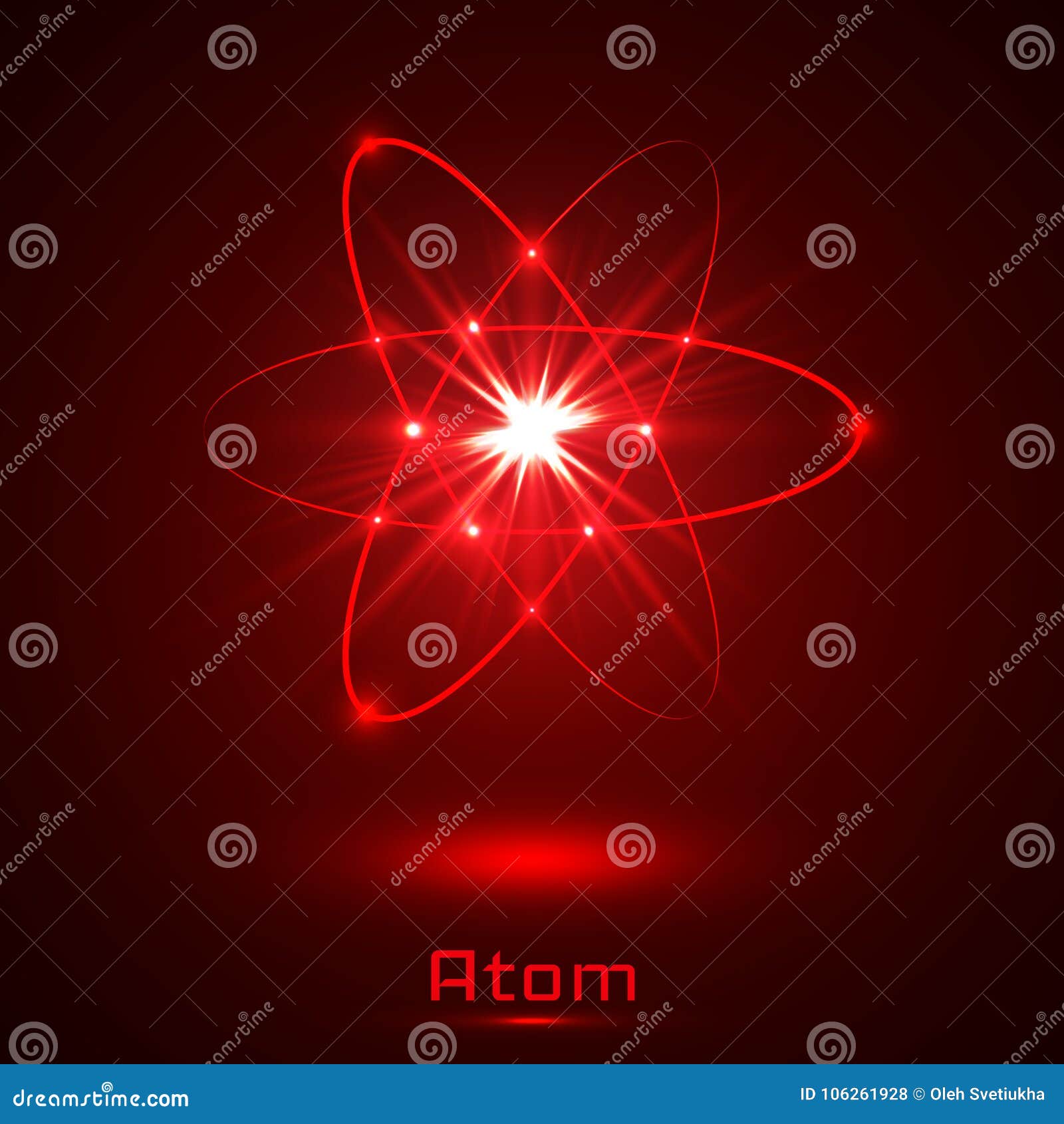 Vector Shining Neon Lights Atom Model | CartoonDealer.com #106261928