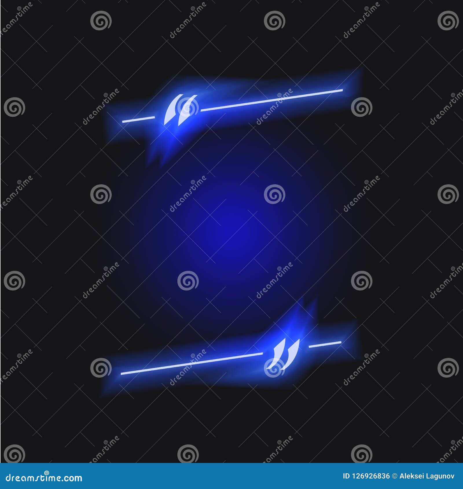 Vector Shining Neon Quote Frame, Blue Bright Color, Glowing Border ...