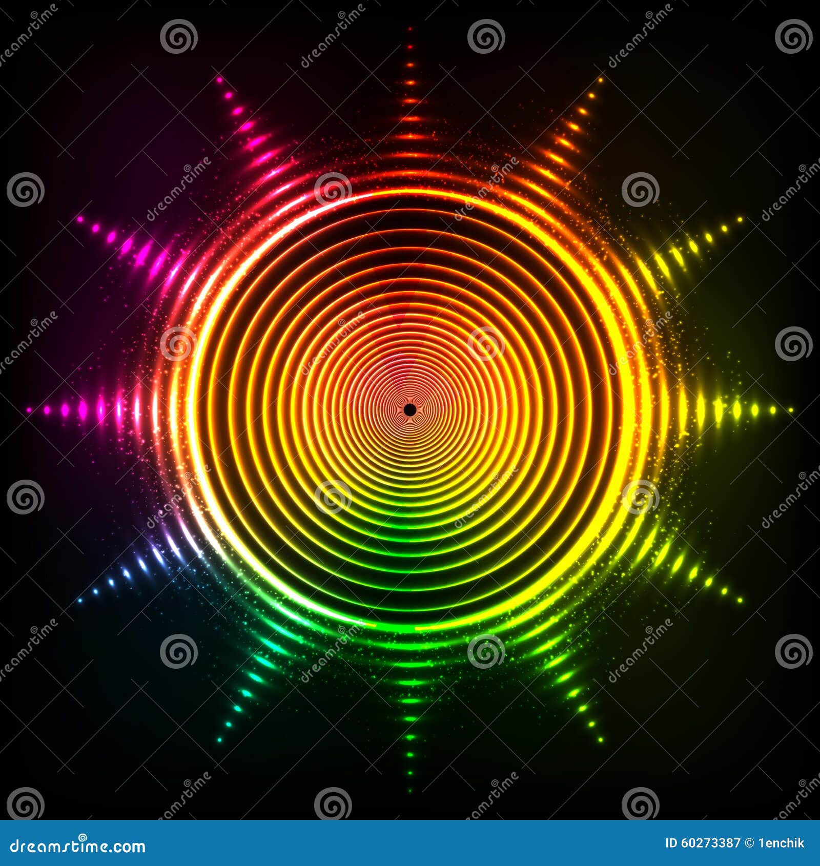 Vector Shining Neon Rainbow Colors Sun Stock Vector - Illustration of ...