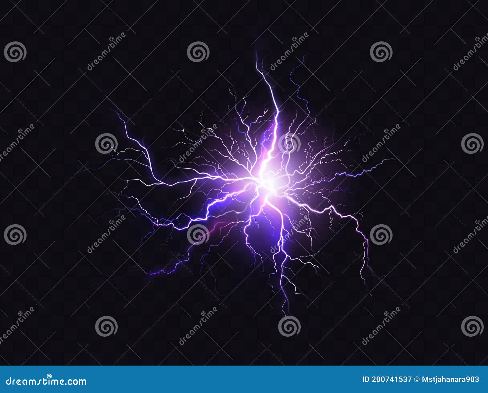 Vector Shining Purple Lighting, Electrical Discharge, Sparkle Stock ...