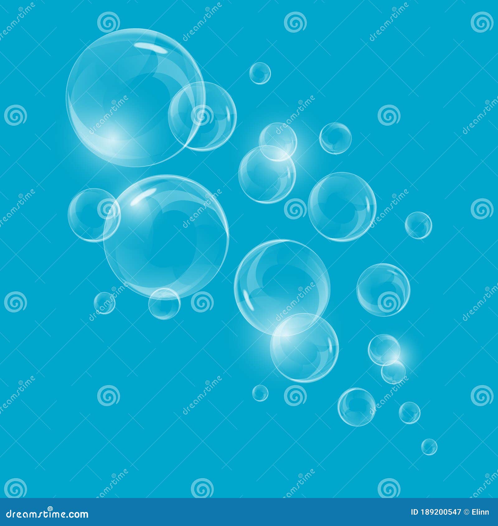 Vector Shining Water Bubbles on Blue Background Stock Vector ...