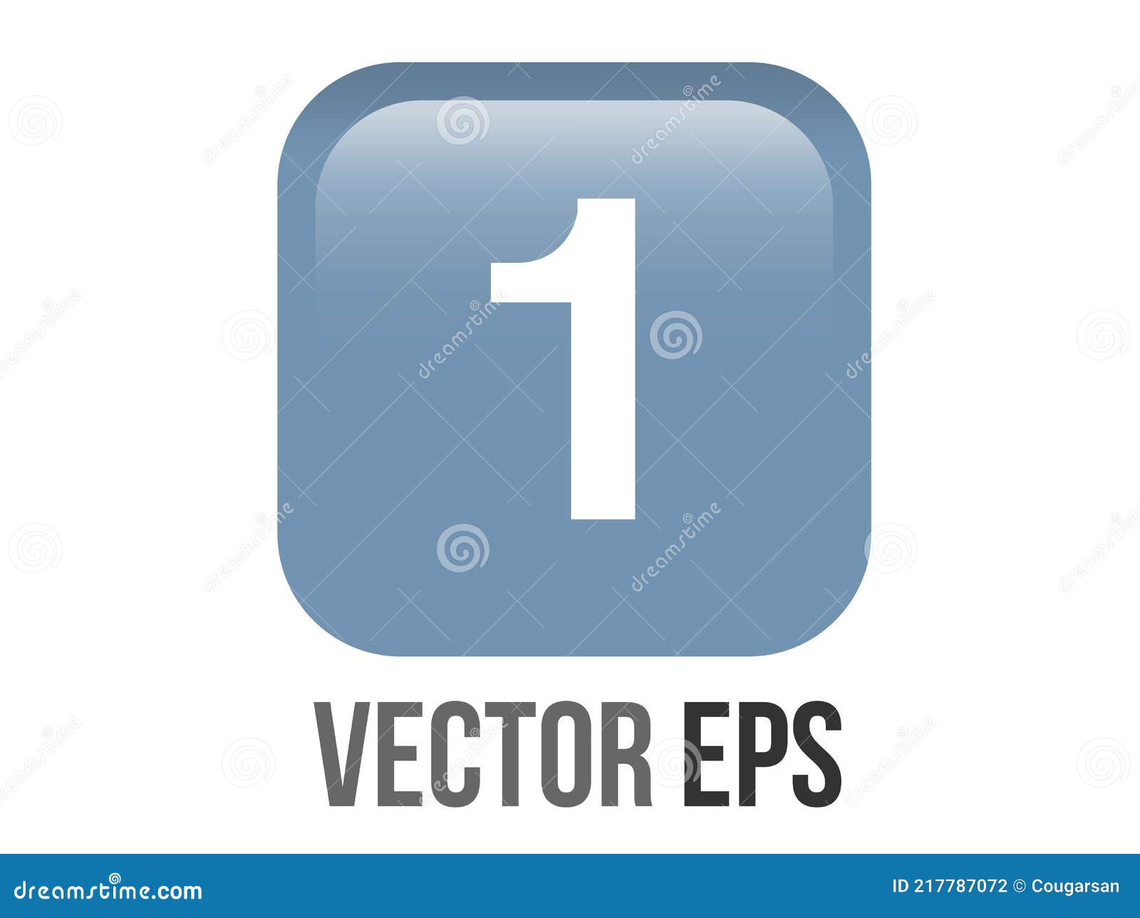 Vector Shinny Gradient Blue Keycap White Digit One Icon Button Stock ...