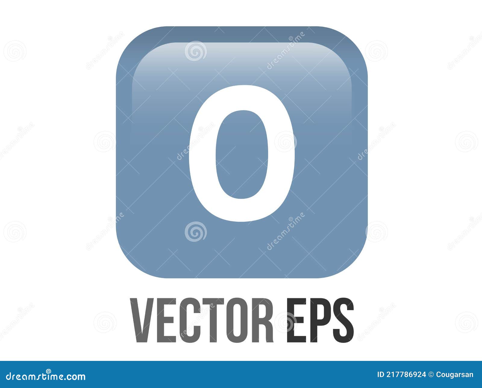 Vector Shinny Gradient Blue Keycap White Digit Zero Icon Button Stock ...