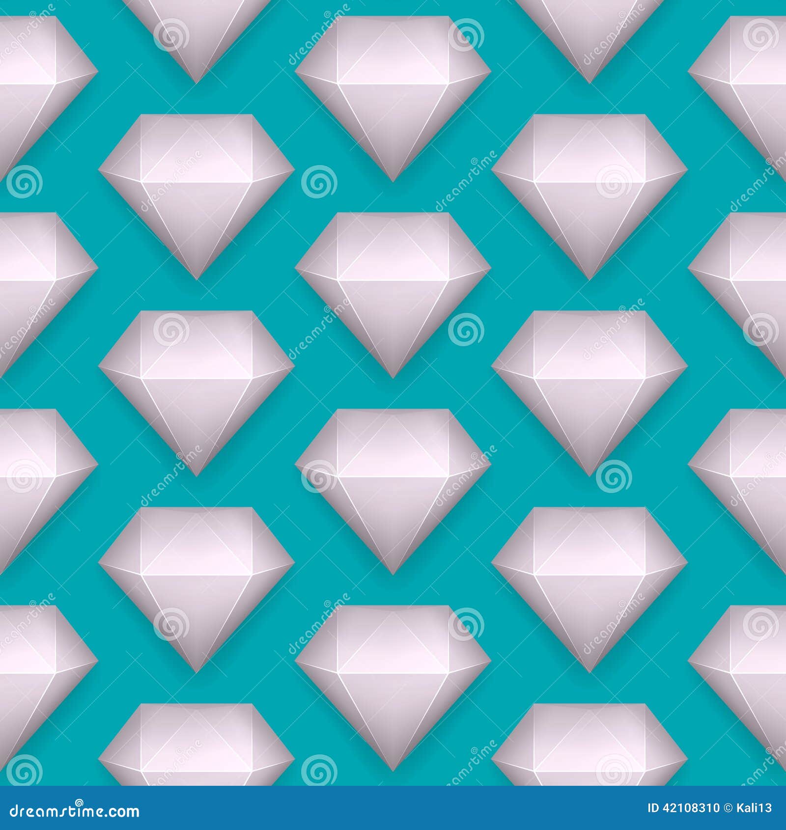 Vector Shiny Diamond Seamless Pattern Stock Illustration - Illustration ...