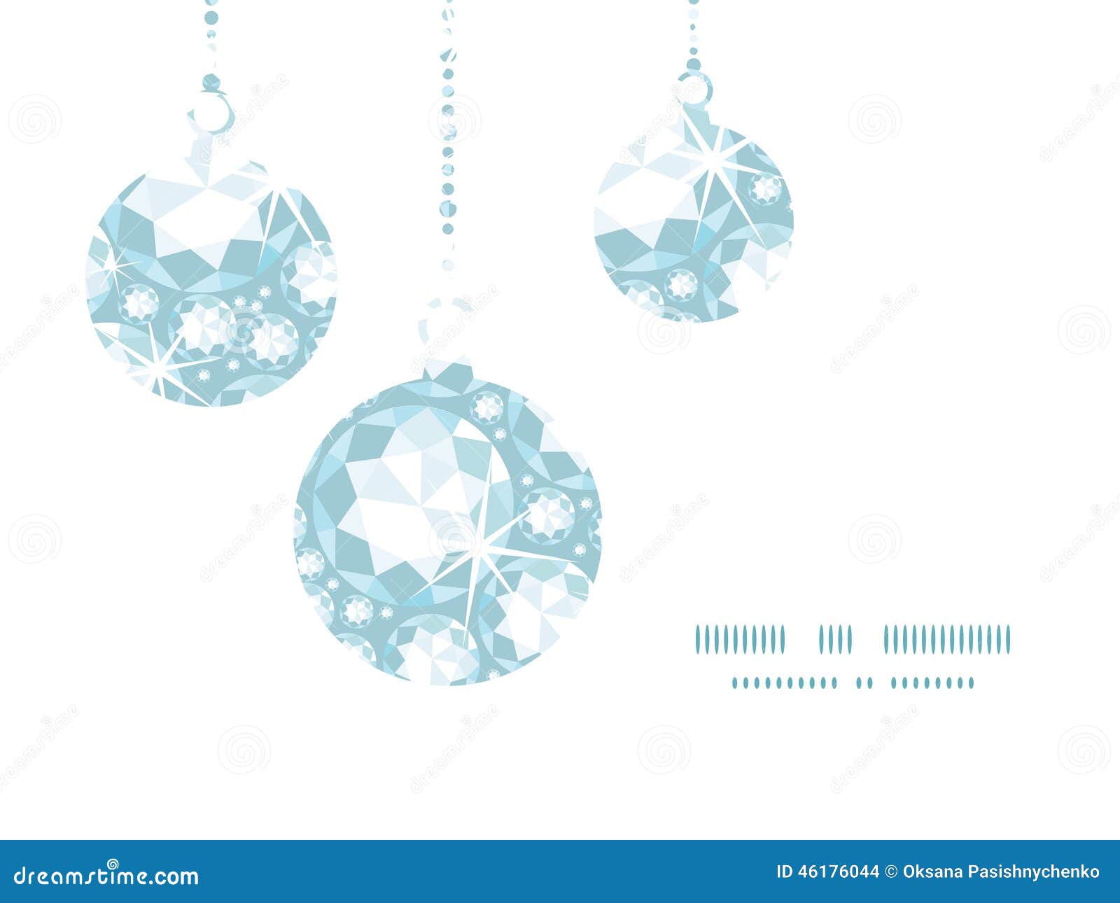 Vector Shiny Diamonds Christmas Ornaments Stock Illustration ...