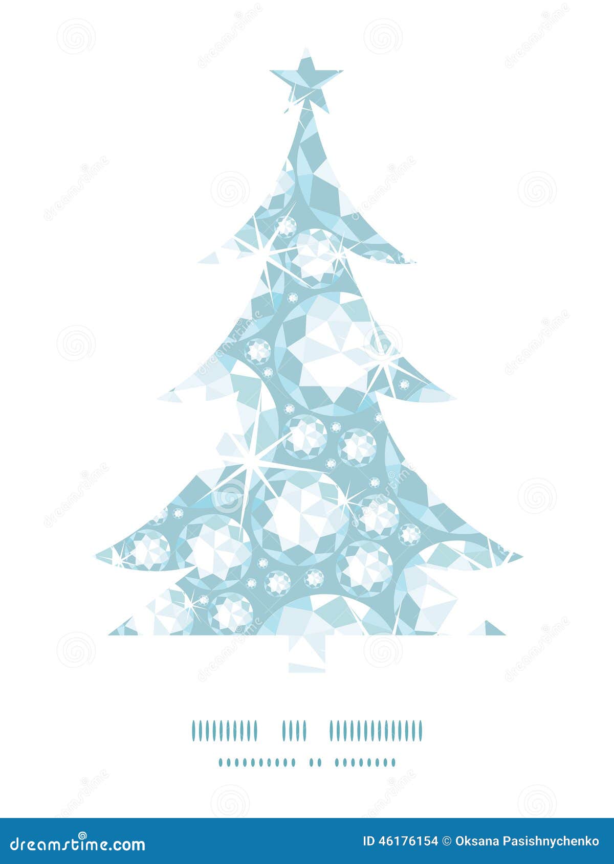 Vector Shiny Diamonds Christmas Tree Silhouette Stock Vector ...