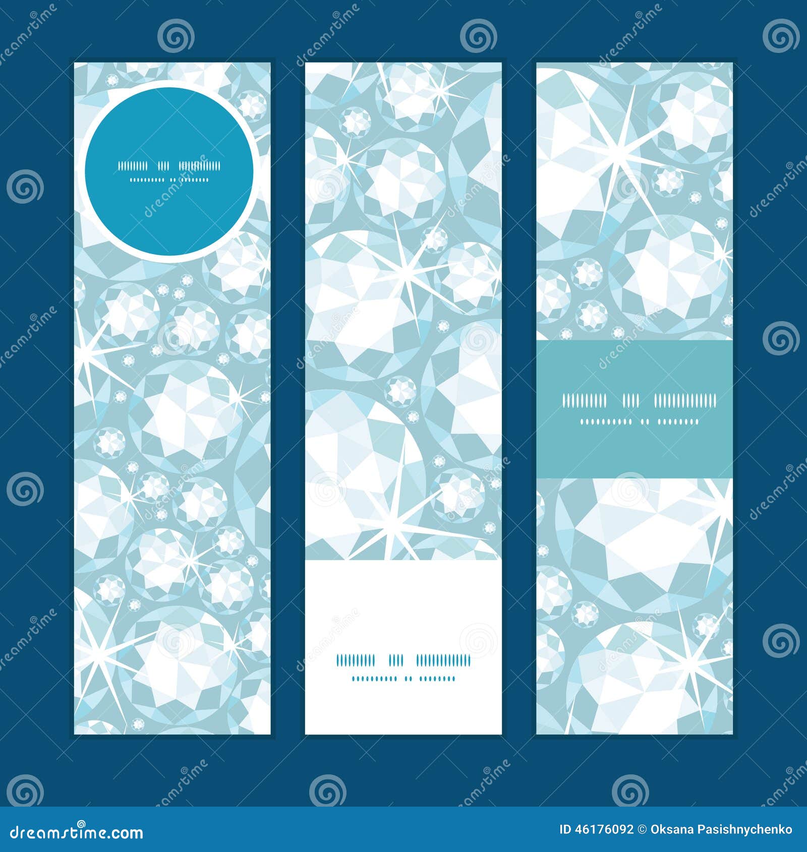 Vector Shiny Diamonds Vertical Banners Set Pattern Stock Vector ...