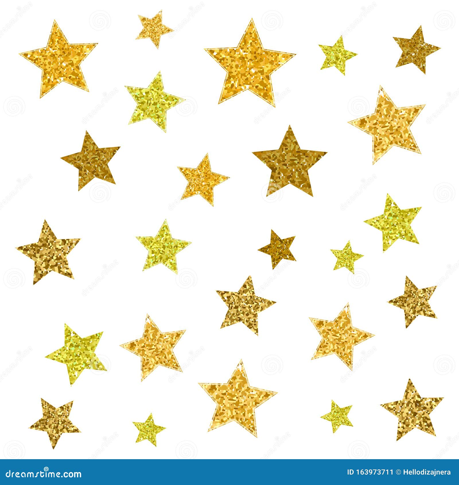 Vector Shiny, Glitter, Golden Christmas Stars. Stock Vector ...