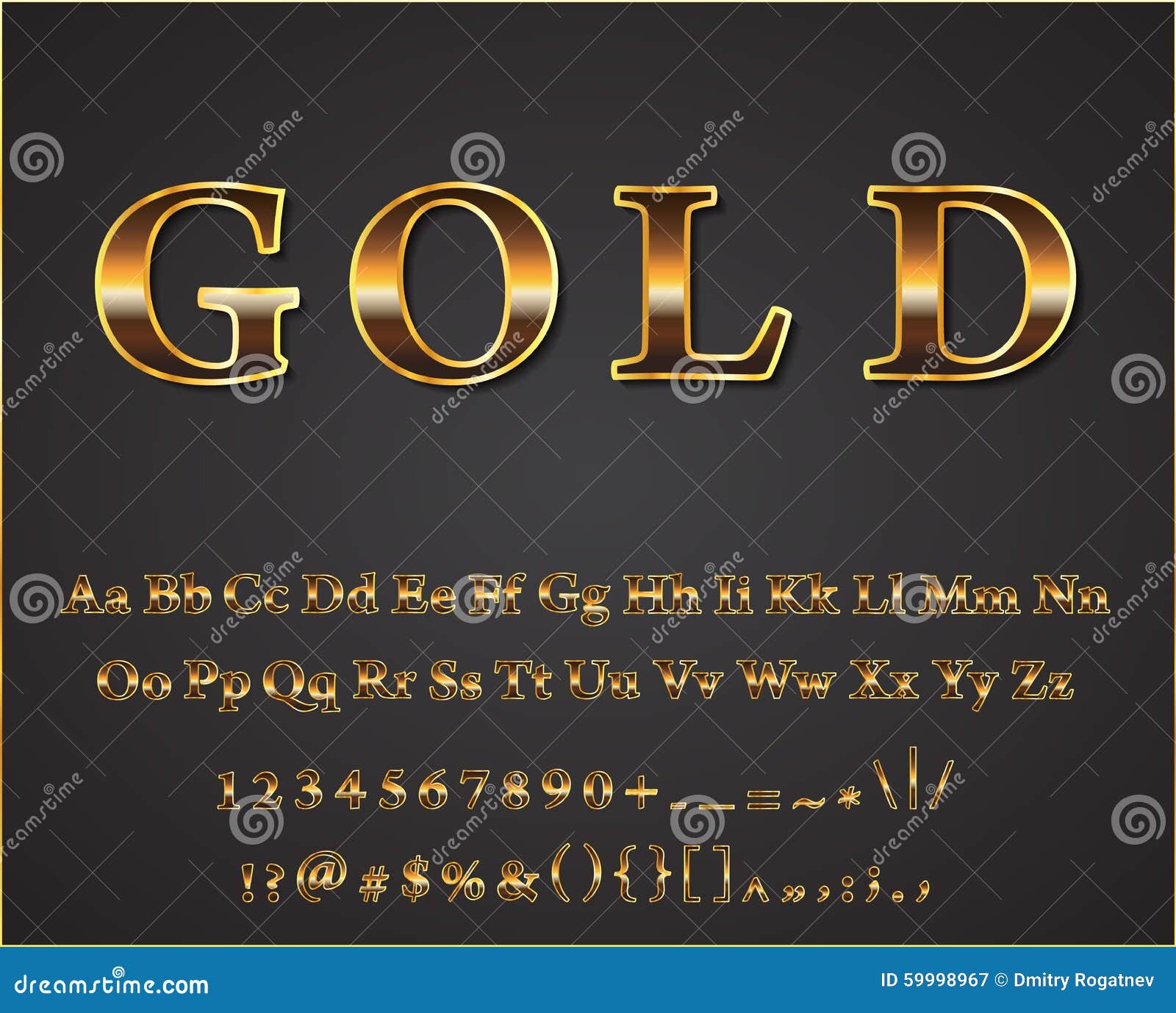 Vector shiny gold letters stock vector. Illustration of exclusive ...