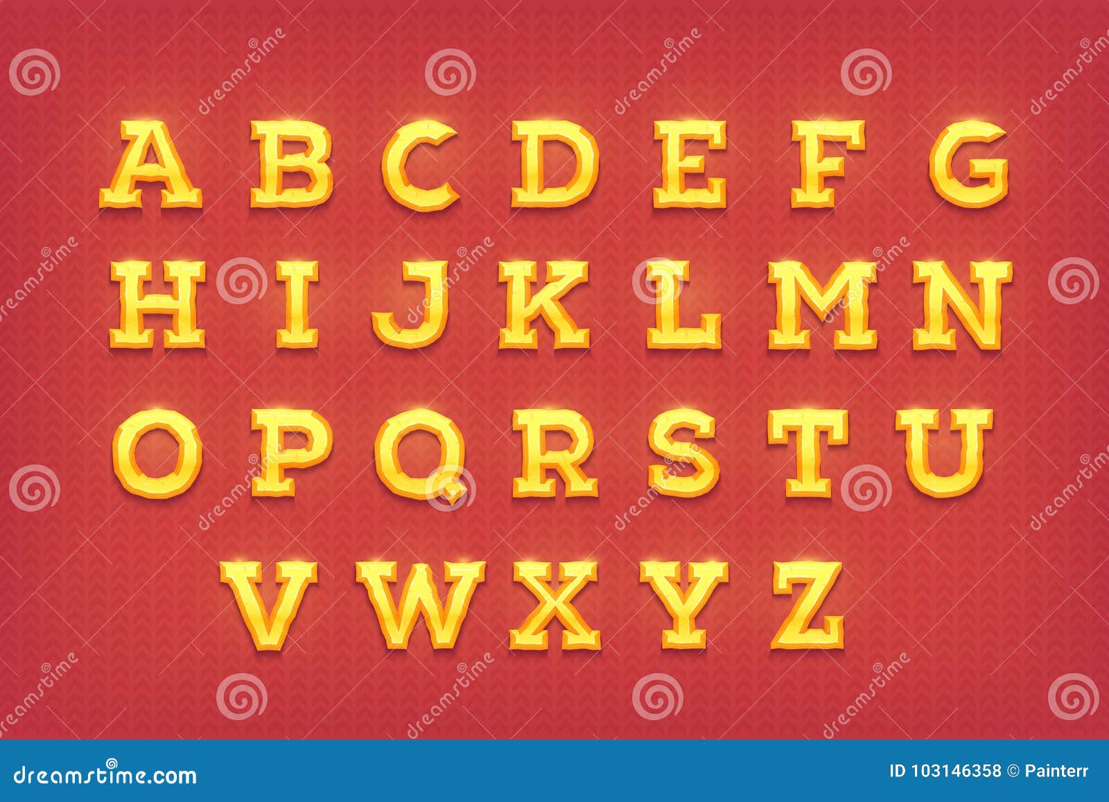 Vector Shiny Gold Letters. Golden Typeface Font. Stock Illustration ...