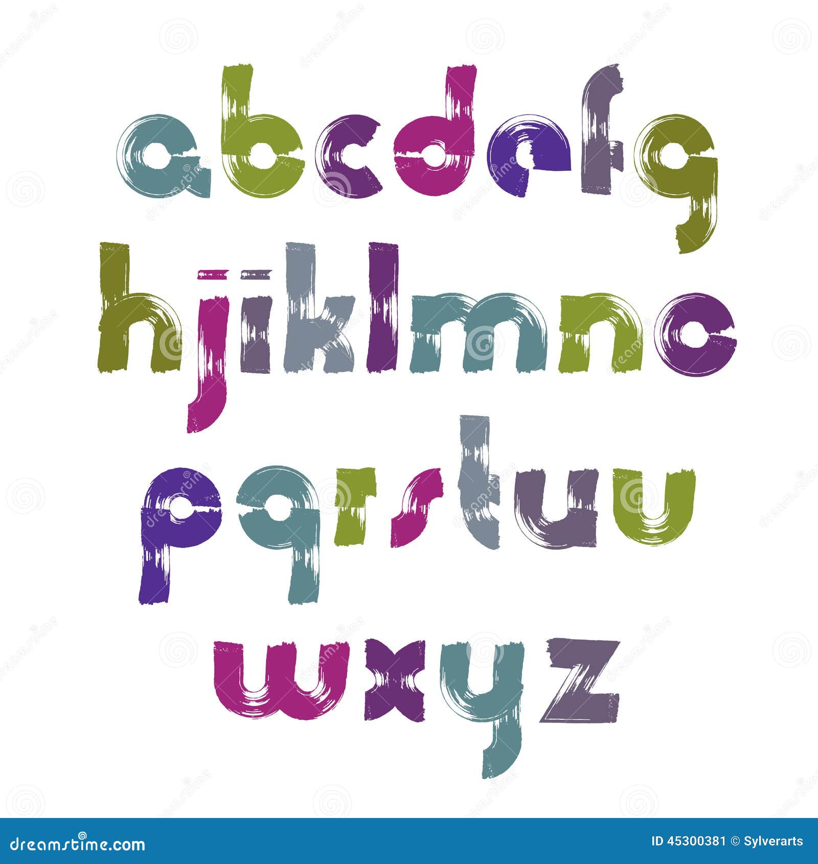 Vector Shiny Hand-painted Small Letters Isolated Stock Vector ...