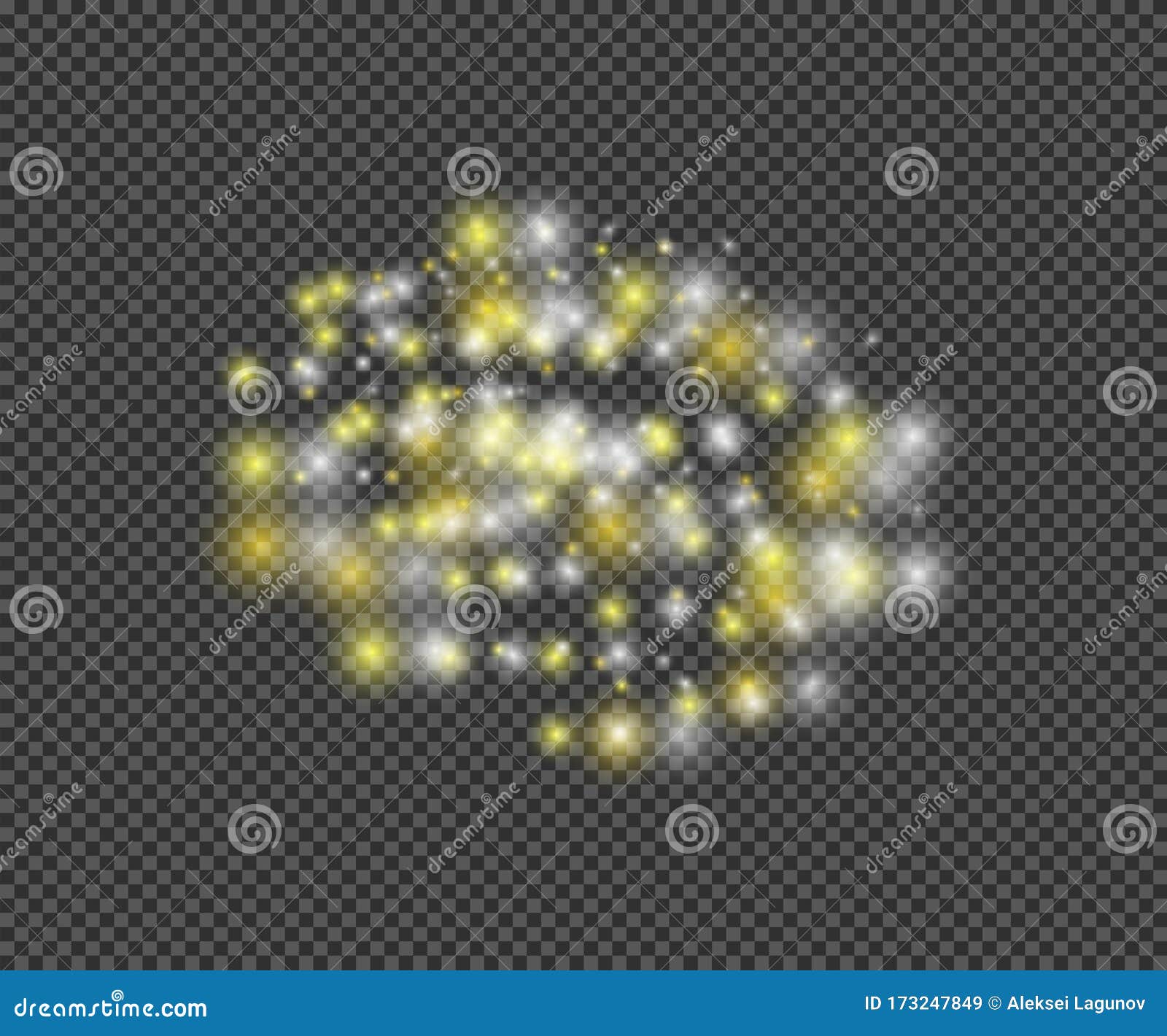 Vector Shiny Magic Lights on Transparent Background. Stock Vector ...