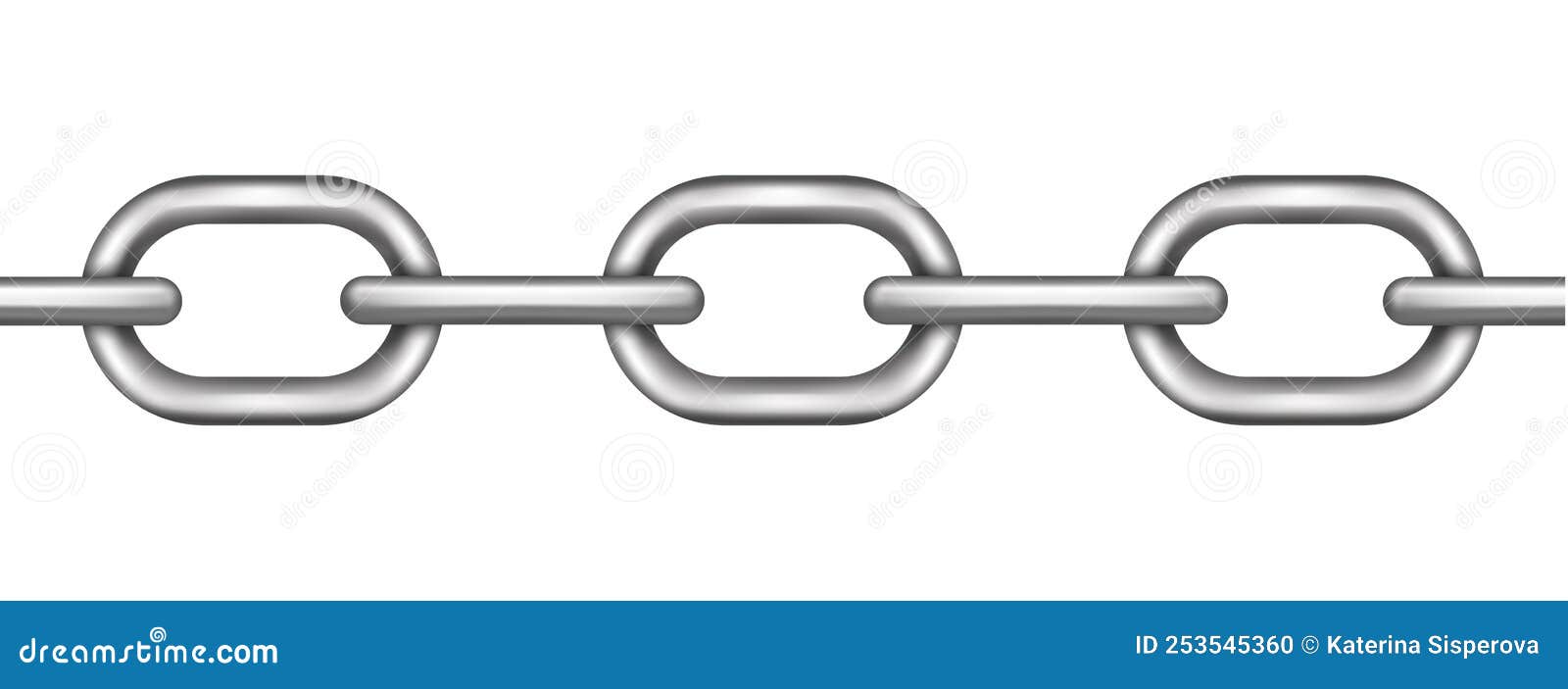 Vector Shiny Metal Chain on White Background Seamless Pattern Stock ...