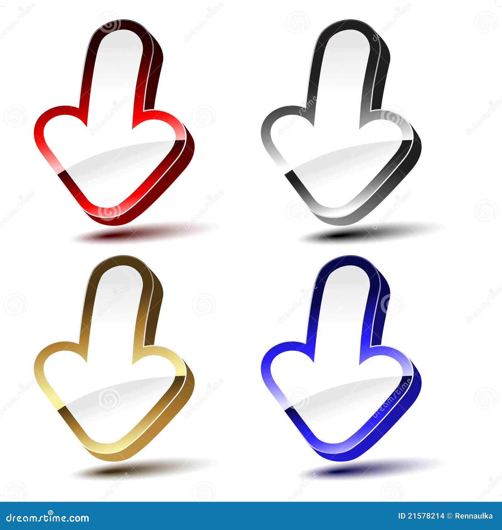 Vector Shiny Navigation Arrows Stock Vector - Illustration of cursor ...