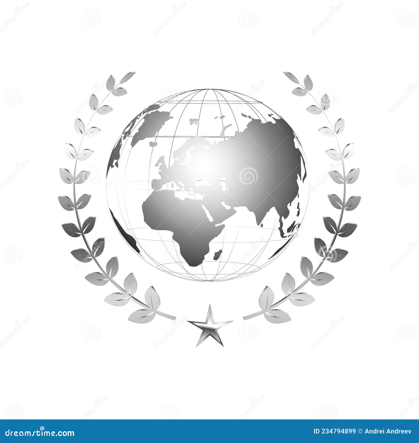 Vector Shiny Silver Earth stock illustration. Illustration of west ...