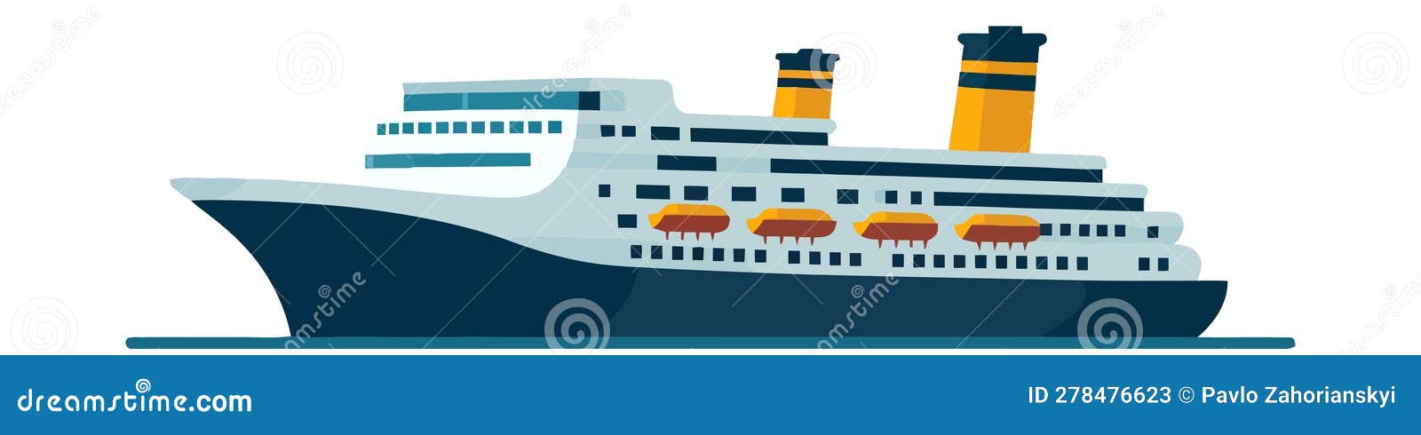 Vector Ship Illustration Isolated on White Background Stock Vector ...