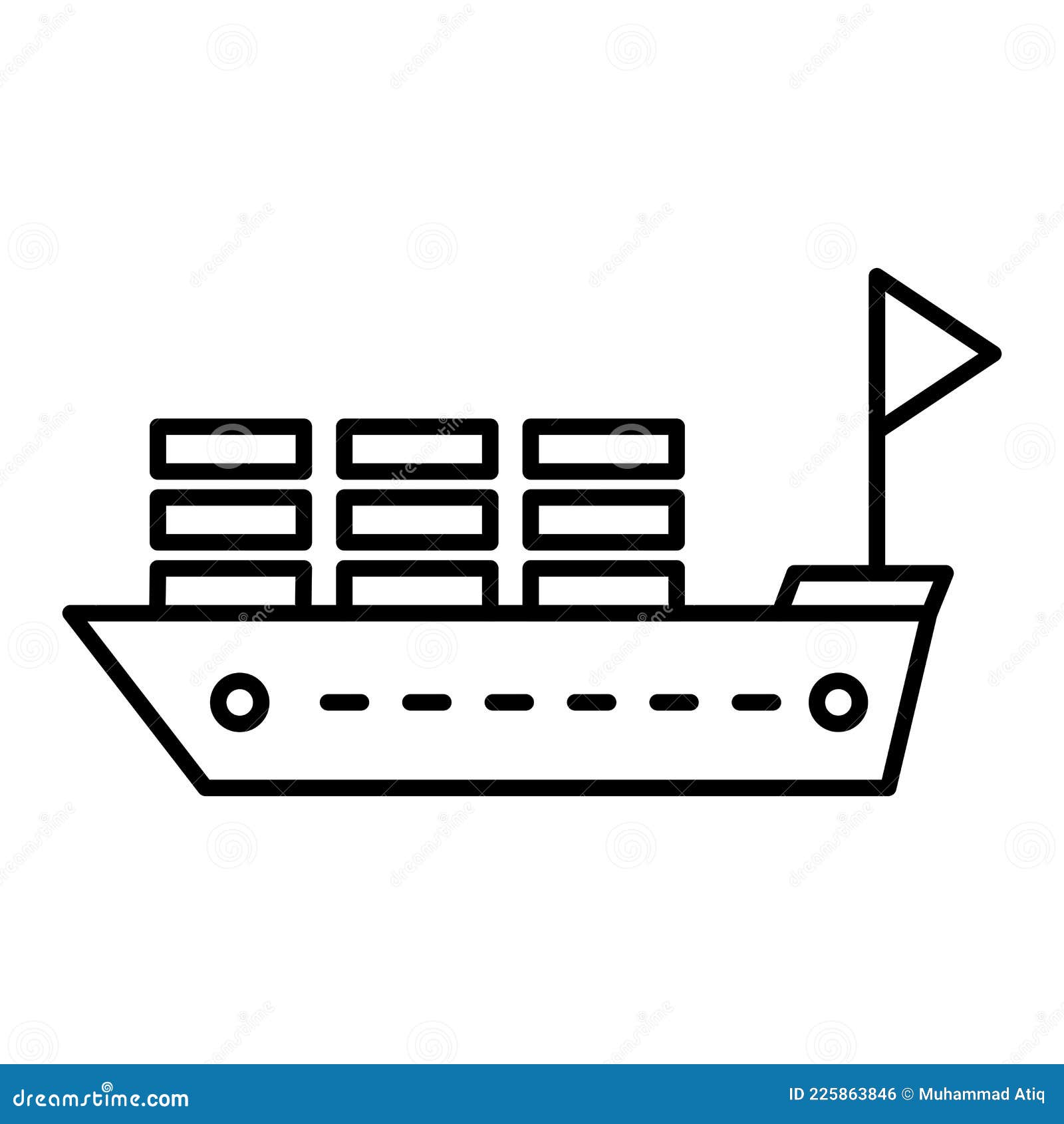 Vector Ship Outline Icon Design Stock Vector - Illustration of ship ...