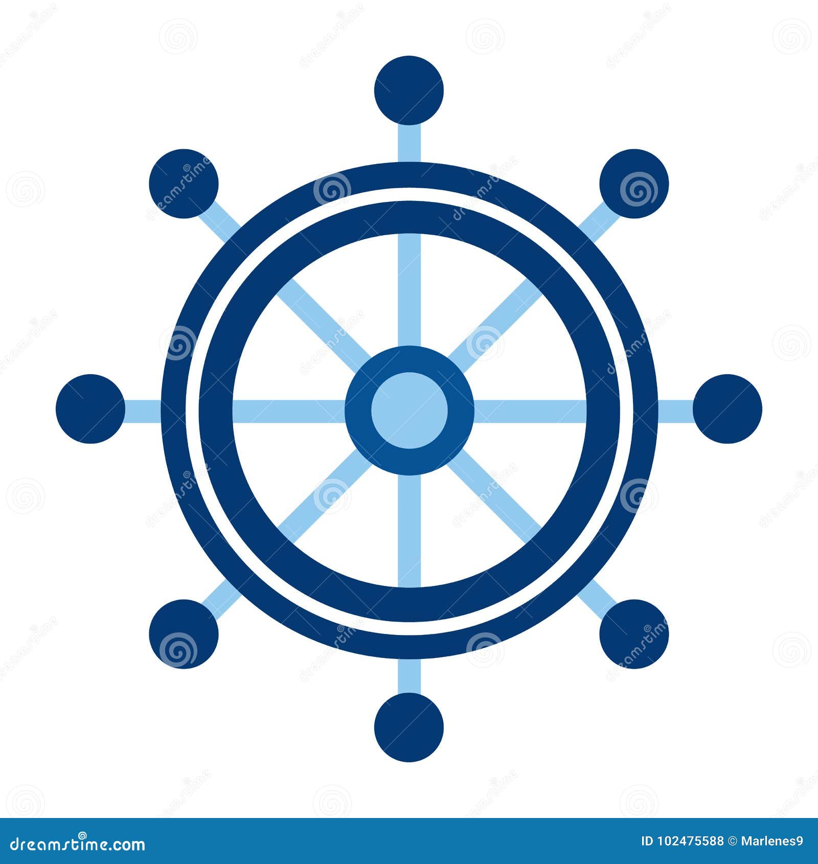 Vector Ship Wheel stock vector. Illustration of graphics - 102475588