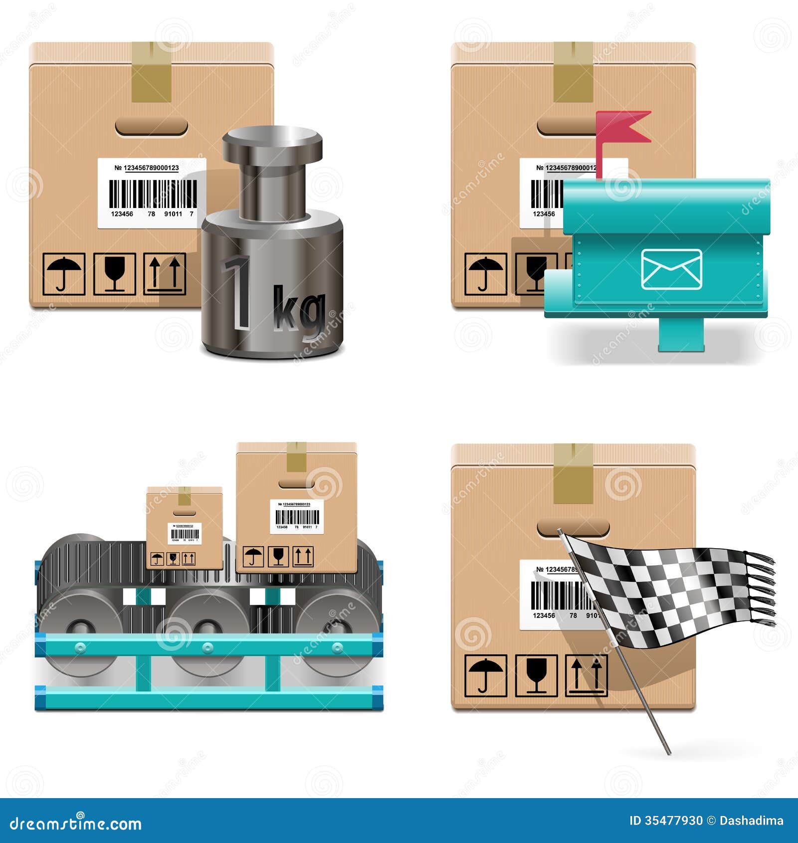 Vector Shipment Icons Set 17 Stock Vector - Illustration of kilogram ...