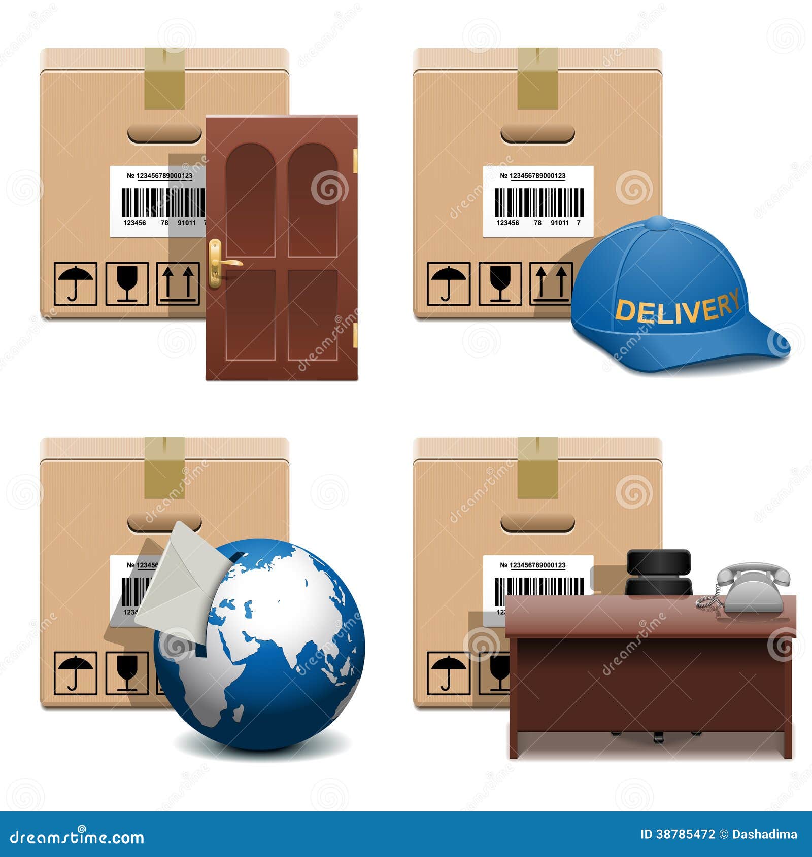 Shipment Icons Cartoon Vector | CartoonDealer.com #52195961