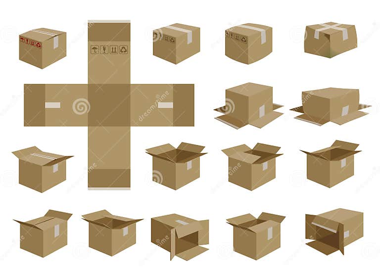 Vector shipping box set stock vector. Illustration of crate - 10831867