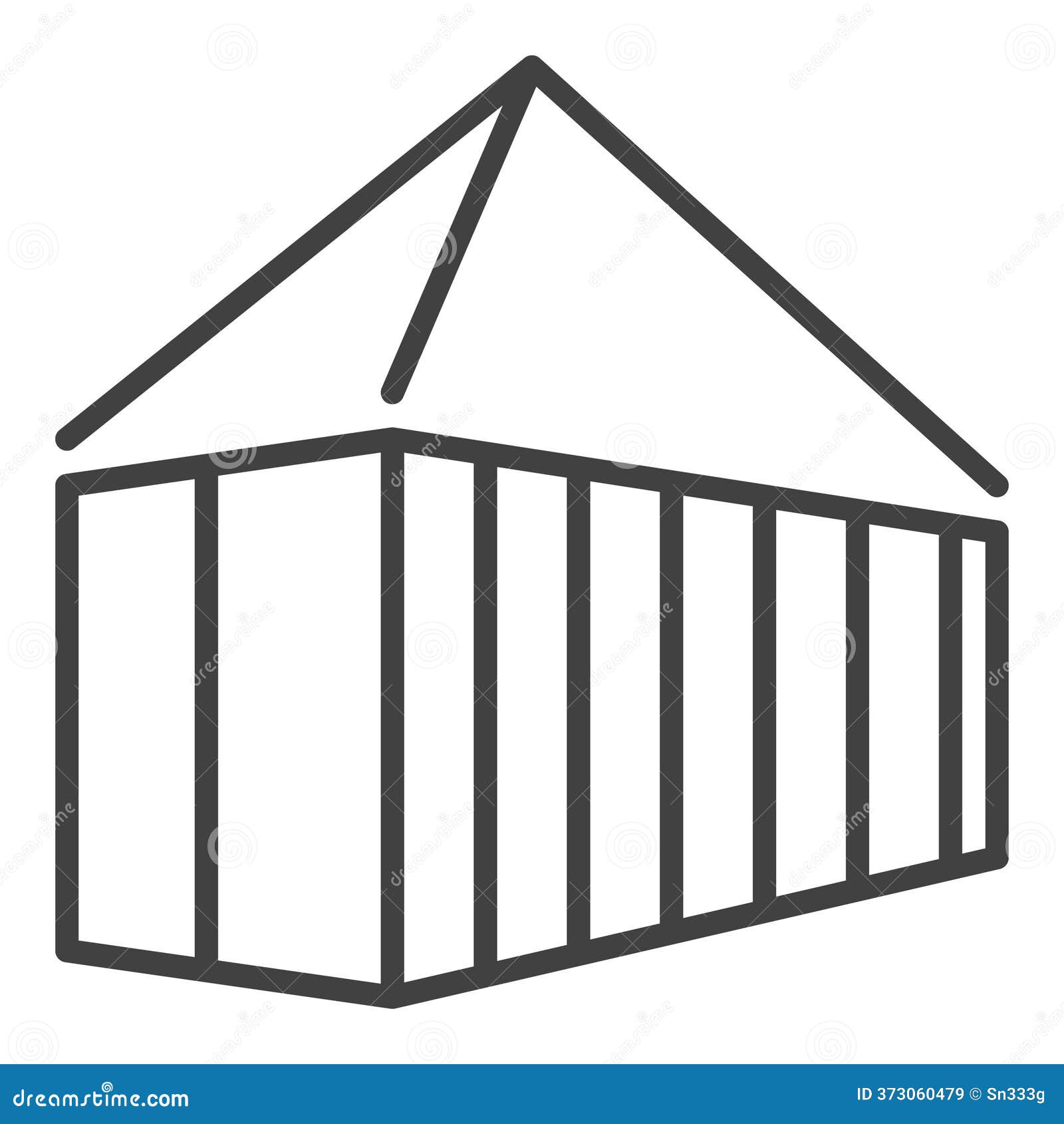 Vector Shipping Container Outline Icon | CartoonDealer.com #373060436