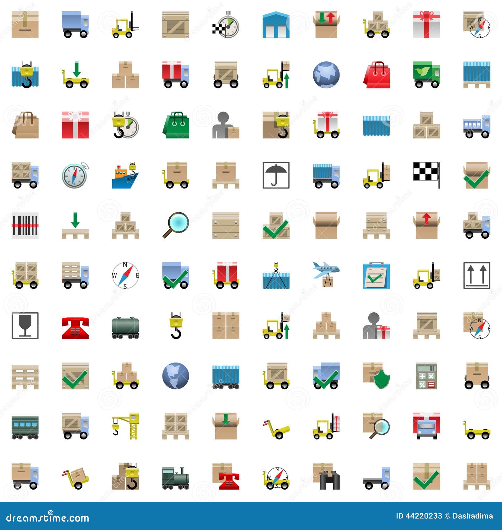 Vector Shipping Icons Set stock vector. Illustration of lorry - 44220233