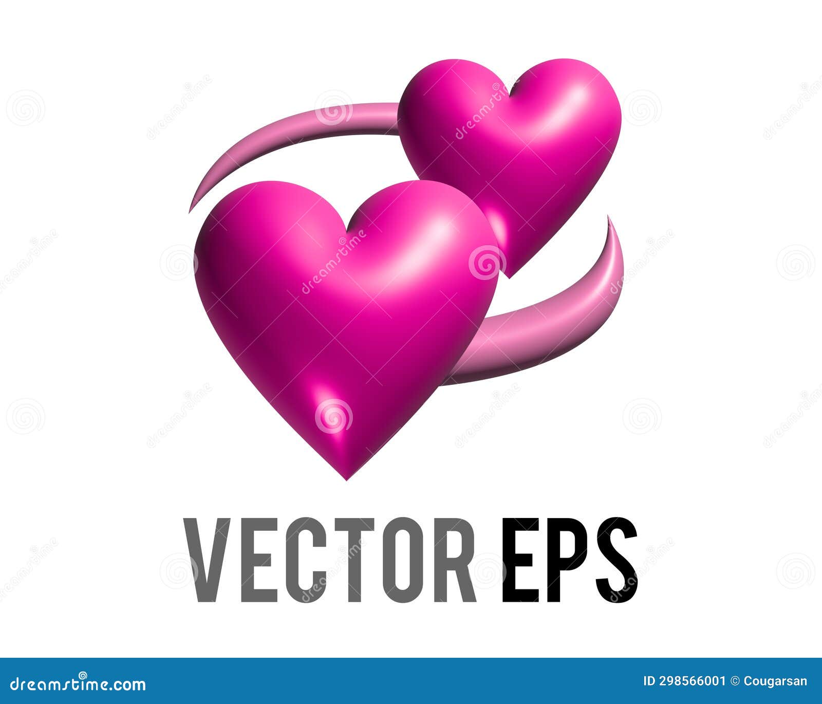 Vector Shocking Pink Heart 3D Icon with Love Cupid Arrow Stock ...