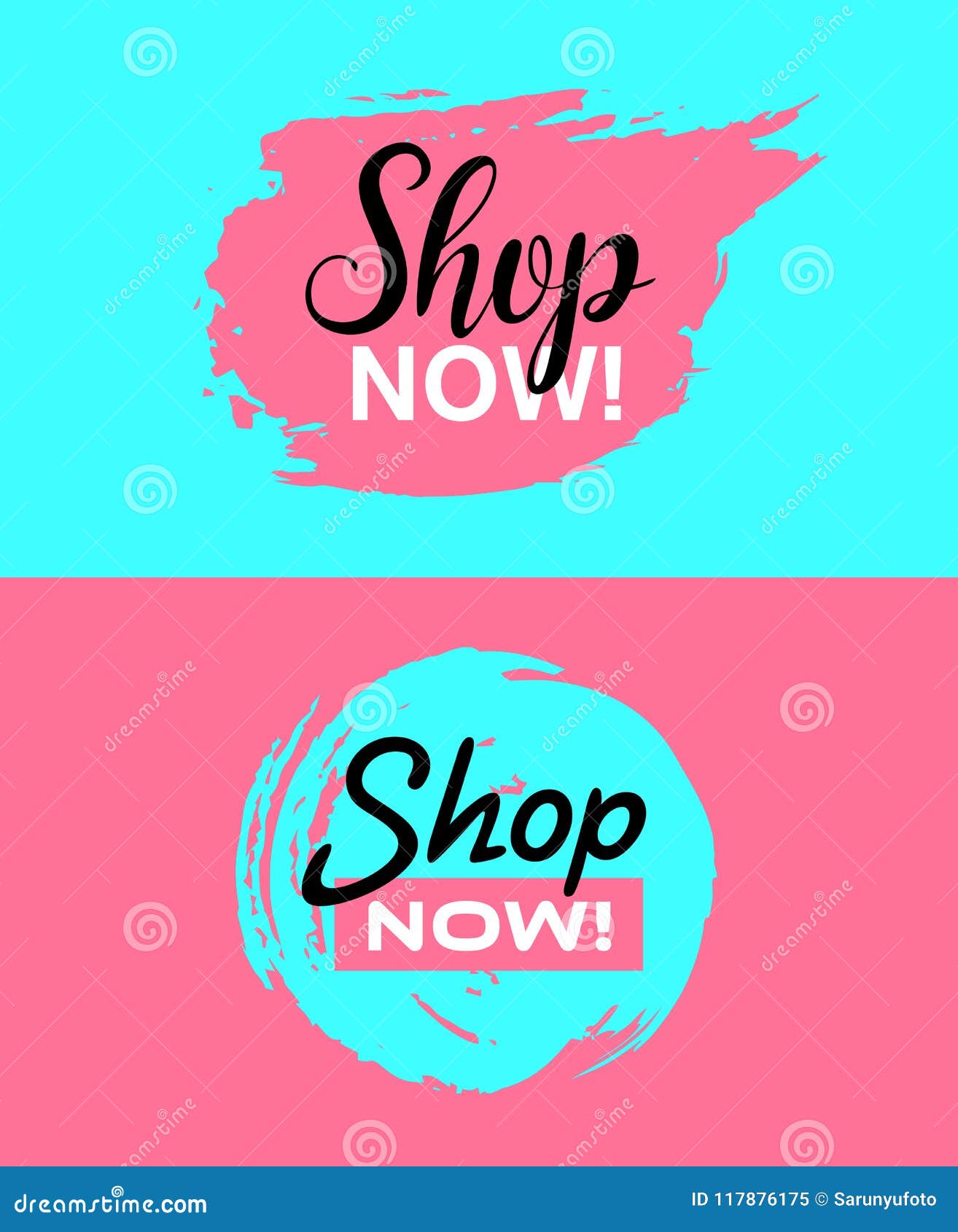 Vector Shop Now Banners Pink and Blue Concept Stock Vector ...