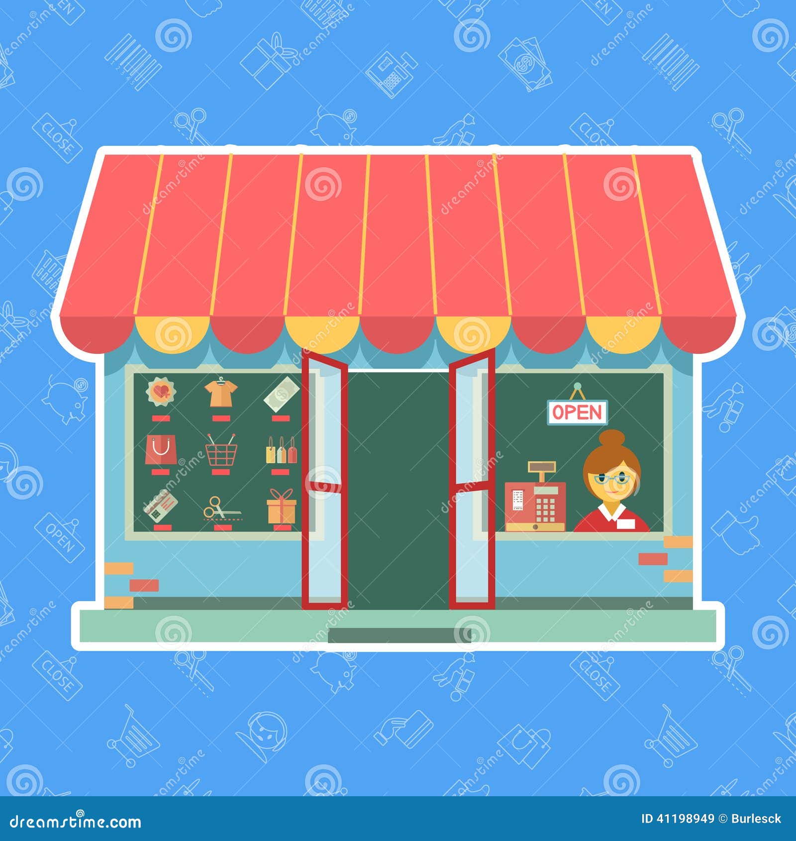 Vector shop or store stock vector. Illustration of cart - 41198949