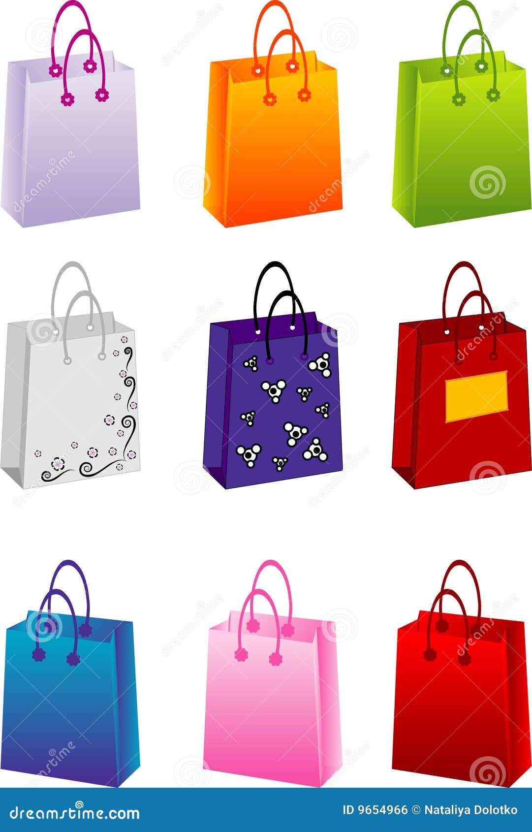 Vector shopping bags stock vector. Illustration of mall - 9654966