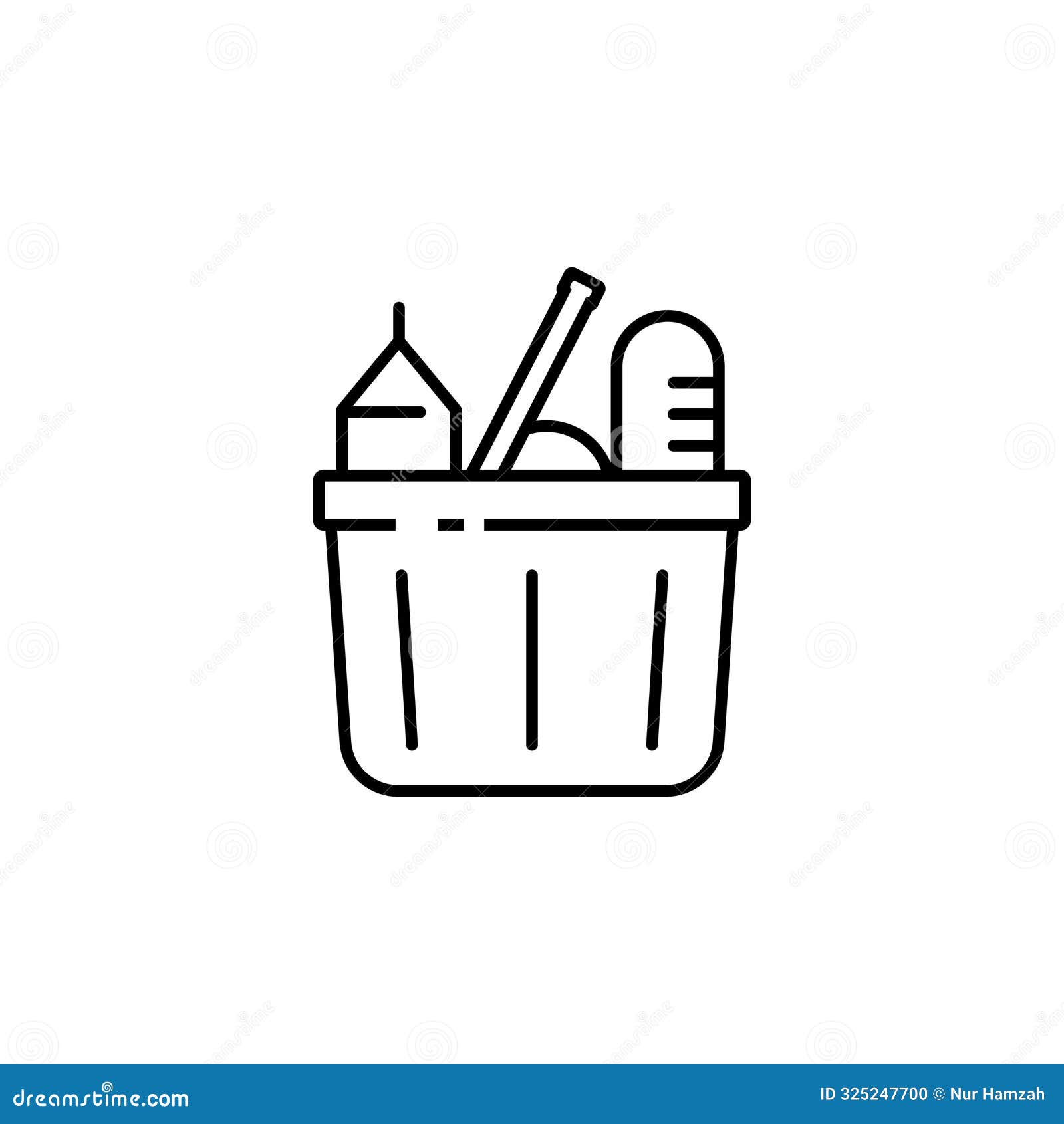 Vector Shopping Basket Logo Icon Stock Vector - Illustration of outline ...