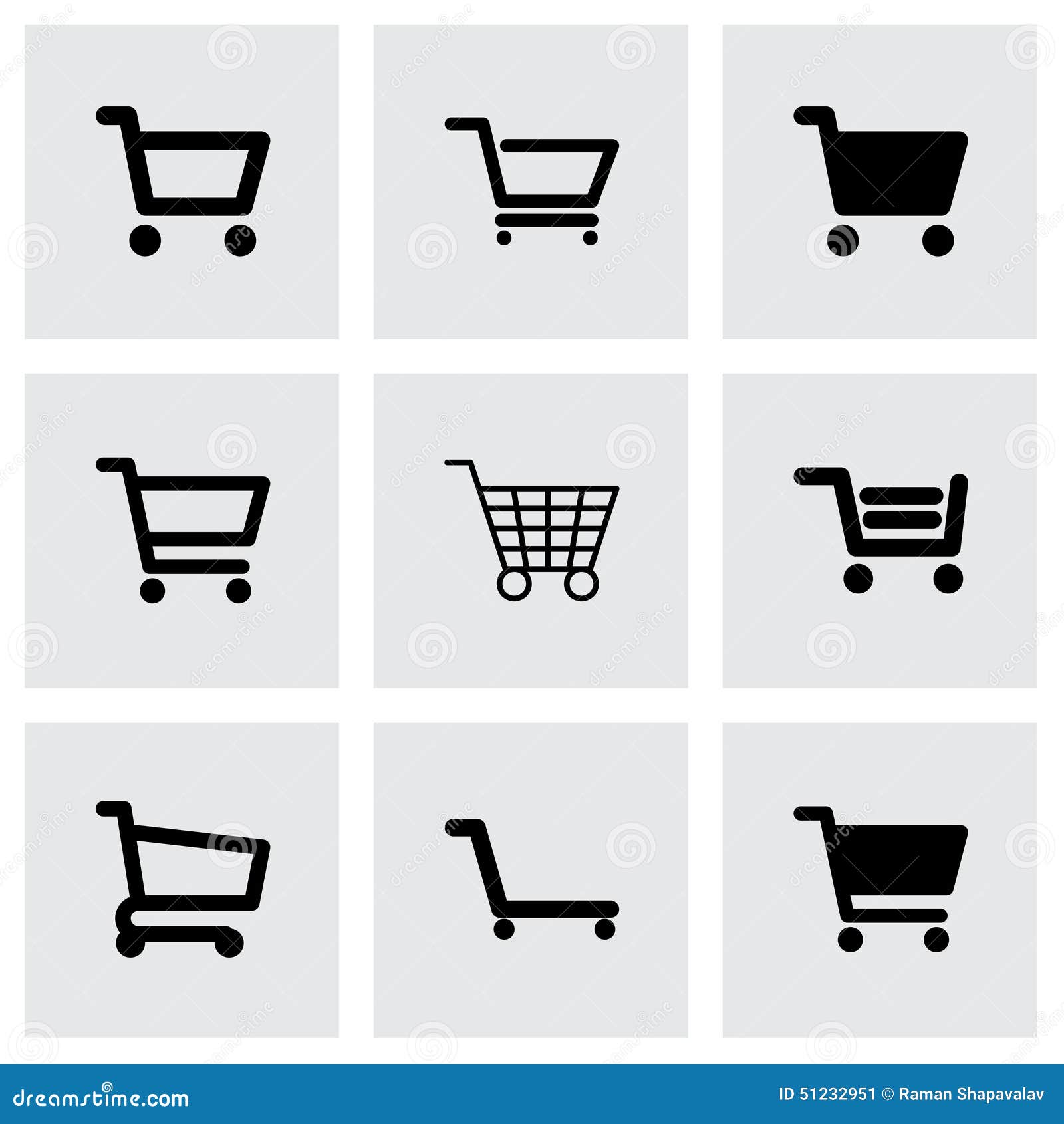 Vector Shopping Cart Icon Set Stock Vector - Illustration of home ...