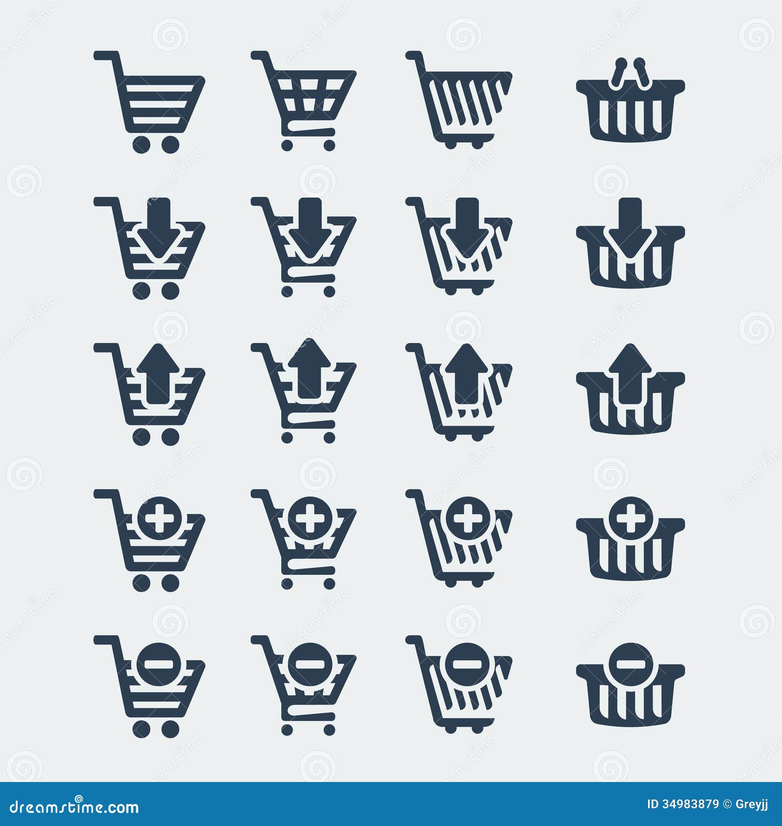 Vector Shopping Carts Icons Set Stock Vector - Illustration of object ...