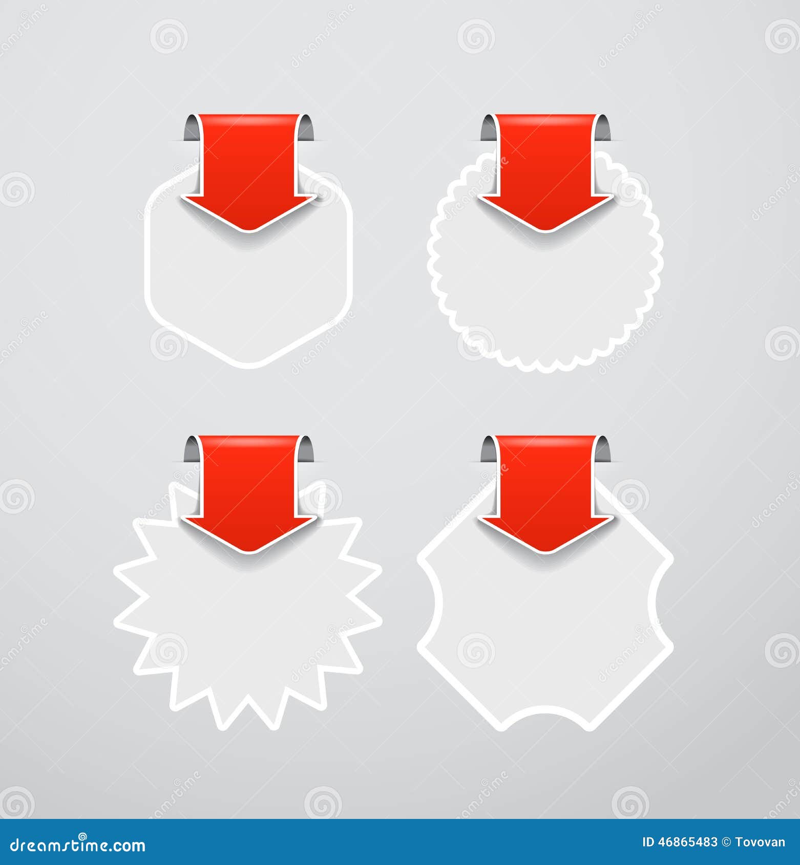 Vector Shopping Labels Templates with Red Arrows Stock Vector ...