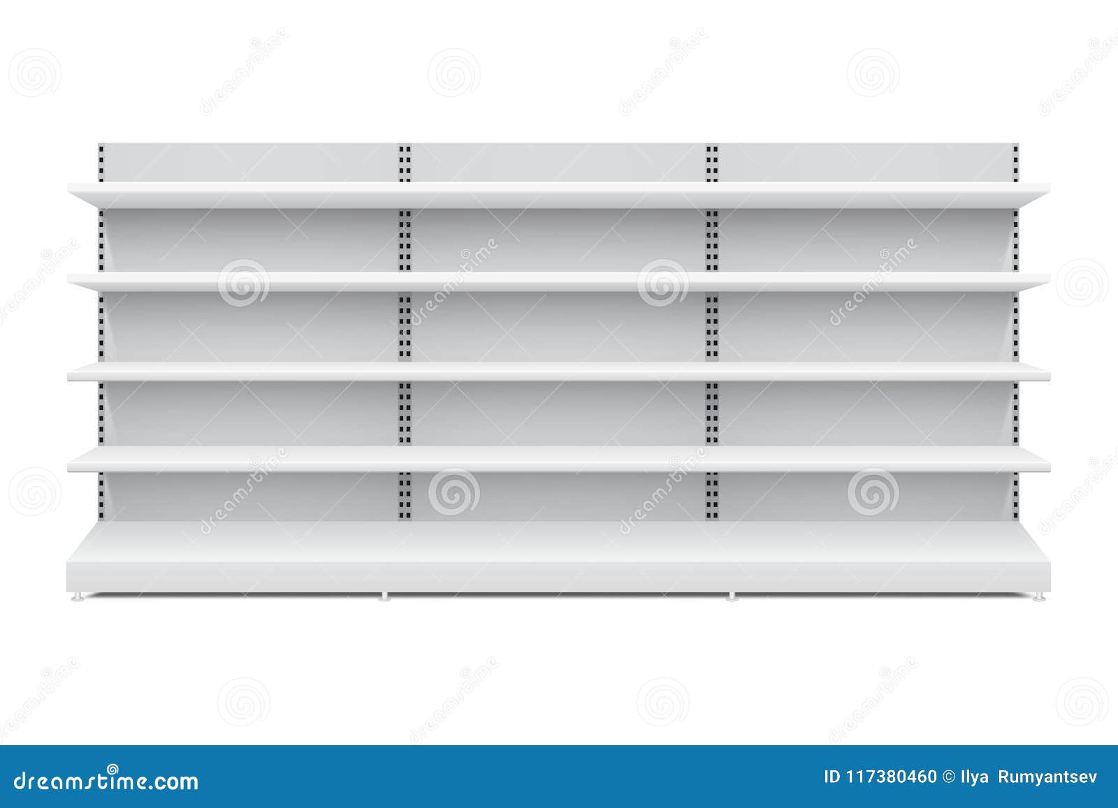 Vector Shopping Rack, Long Shelf Template Stock Vector - Illustration ...